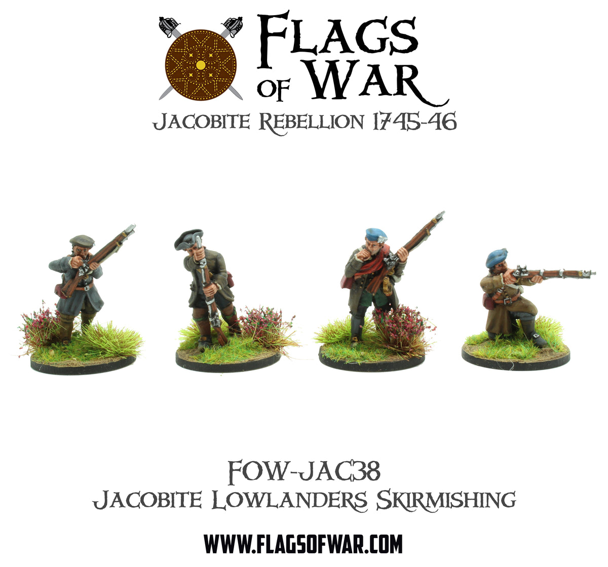 FOW-JAC38 Jacobite Lowlanders Skirmishing – Flags of War