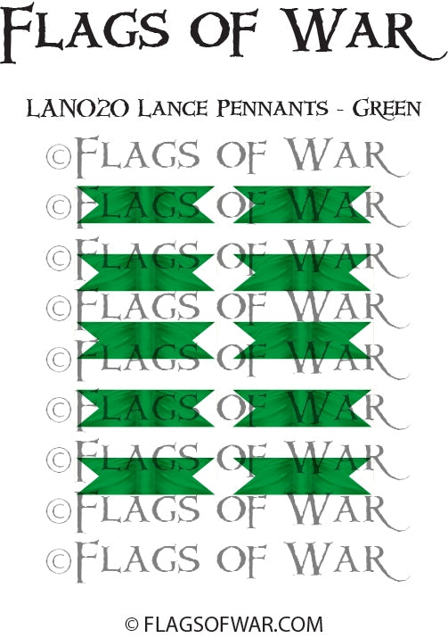 LAN020 Lance Pennants - Green – Flags of War
