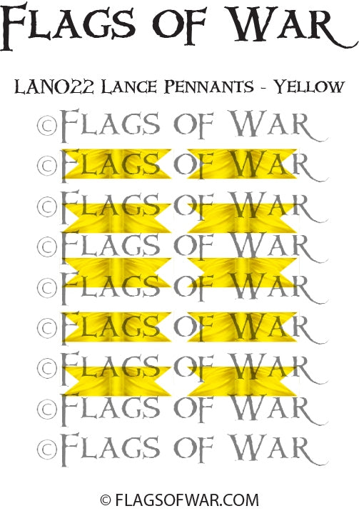 LAN022 Lance Pennants - Yellow – Flags of War