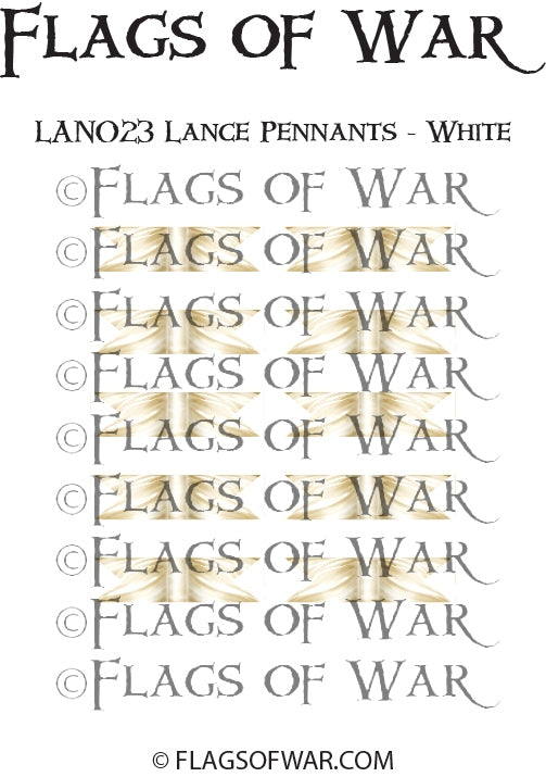 LAN023 Lance Pennants - White – Flags of War