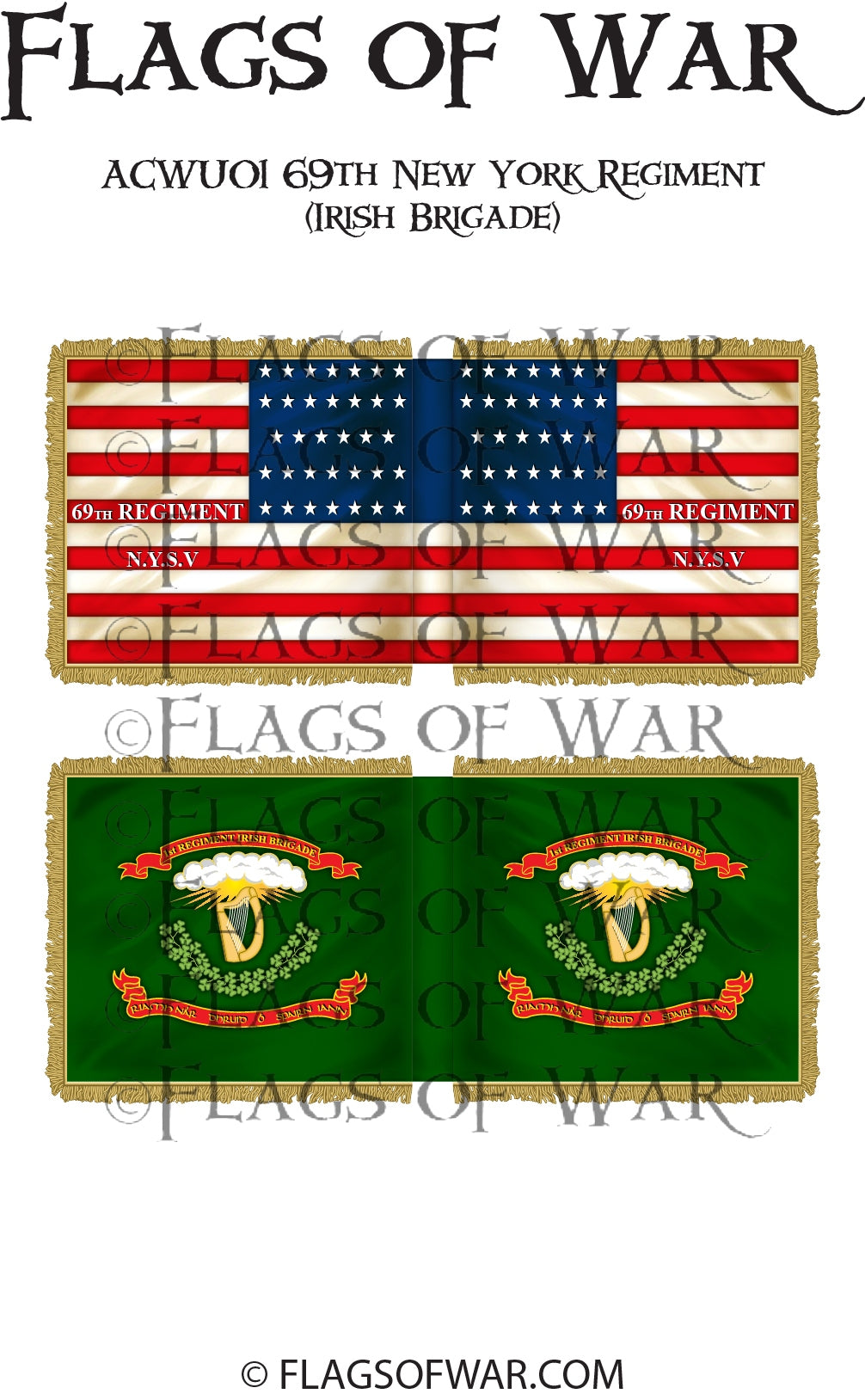 Irish American Civil War Flags ACWU01 69th New York Regiment (Irish