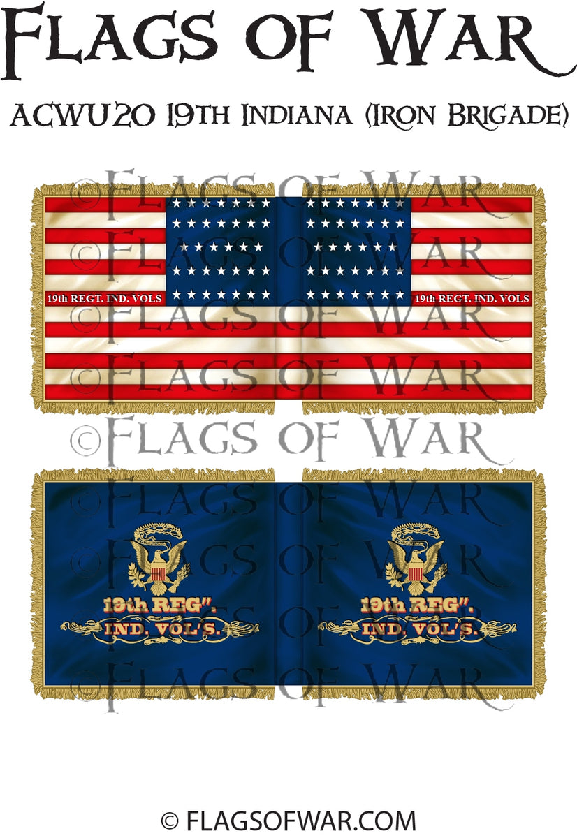 Indiana Civil War Flags CIVIL WAR FLAGS 5 FLAGS YOUR CHOICE (54mm