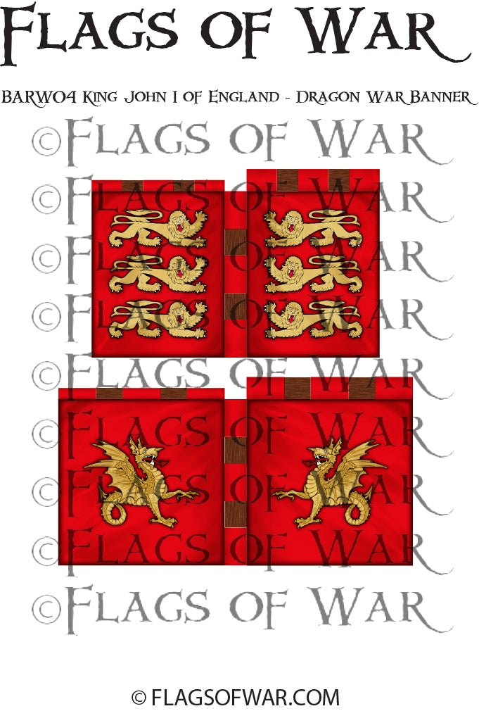 BARW04 King John I of England - Dragon War Banner – Flags of War
