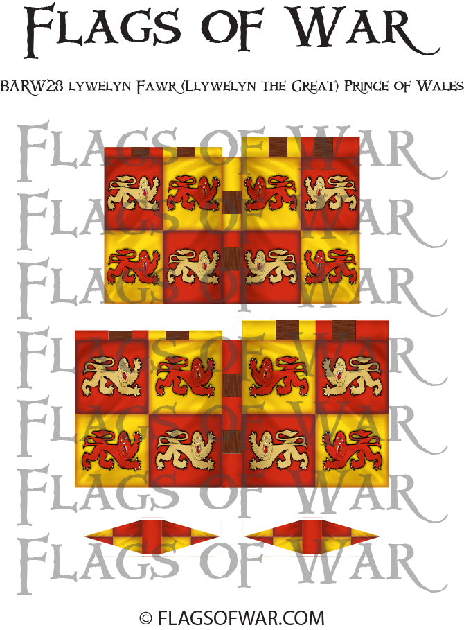 BARW28 lywelyn Fawr (Llywelyn the Great) Prince of Wales – Flags of War