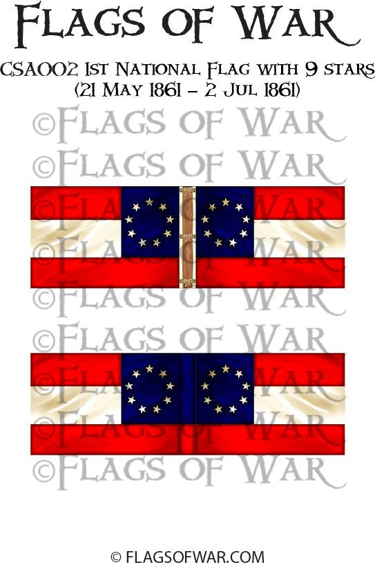 ACWC002 1st National Flag with 9 stars (21 May 1861 – 2 Jul 1861 ...