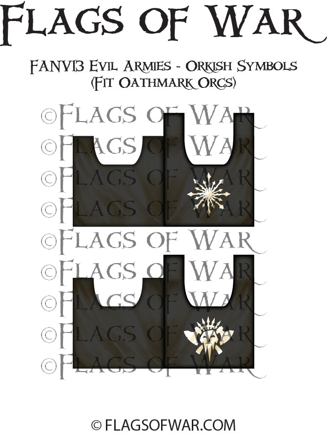 FANV13 Evil Armies - Orkish Symbols (Fit Oathmark Orcs) – Flags of War