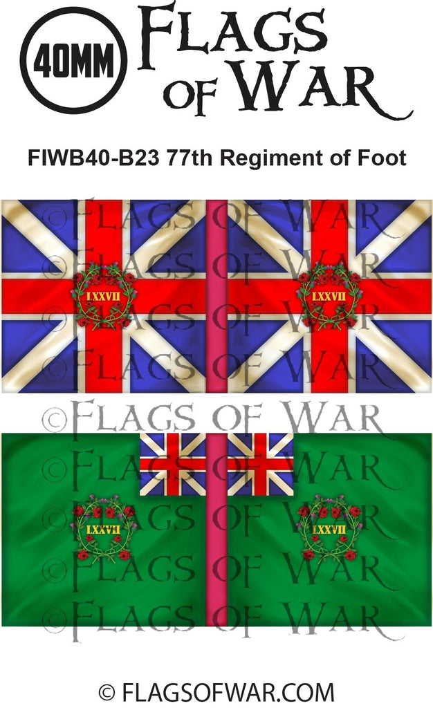 FIWB40-23 77th Regiment of Foot – Flags of War