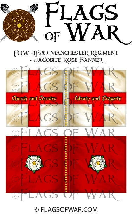 JACJ20 Manchester Regiment - Jacobite Rose Banner – Flags of War