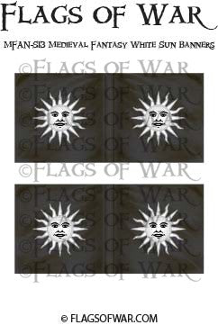MFAN-S13 Medieval Fantasy White Sun Banners – Flags of War