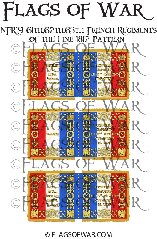 NAPF-1812-L19 61th,62th,63th French Regiments Line 1812 Pattern – Flags ...