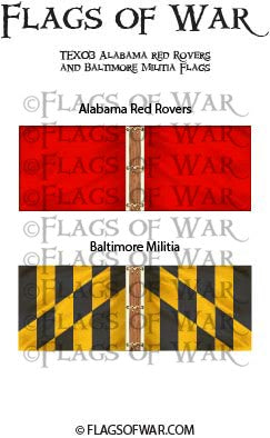 TEX03 Alabama red Rovers and Baltimore Militia Flags – Flags of War